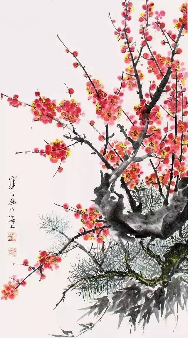 10位国画名家，30幅梅花画作，配上梅花诗词，好美_百科TA说