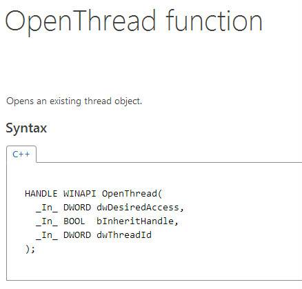 OpenThread（Windows API中的函数）_百度百科