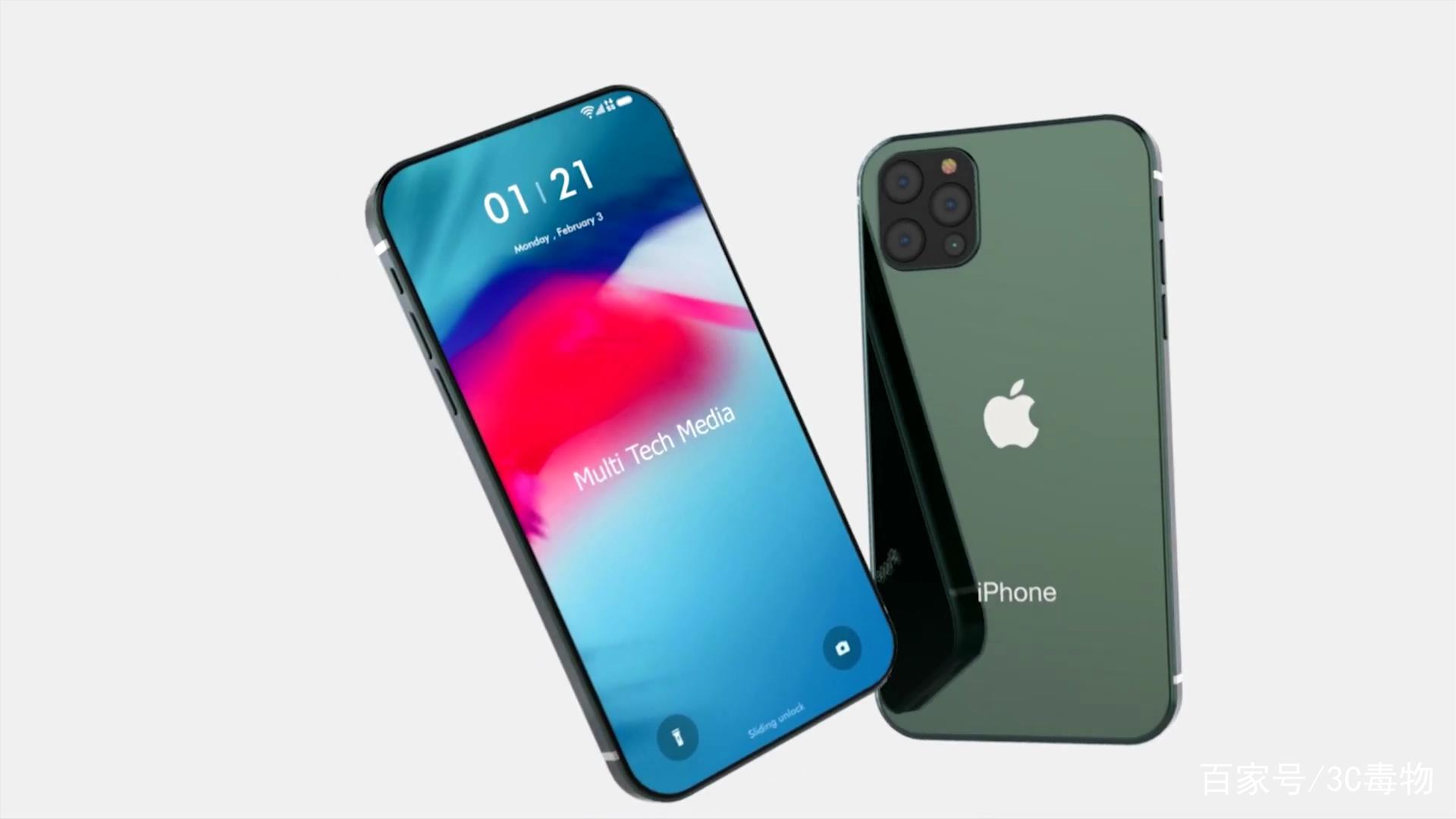 iPhone12Pro概念图：人脸识别前置镜头移到上边框，比iPhone4经典_百科TA说