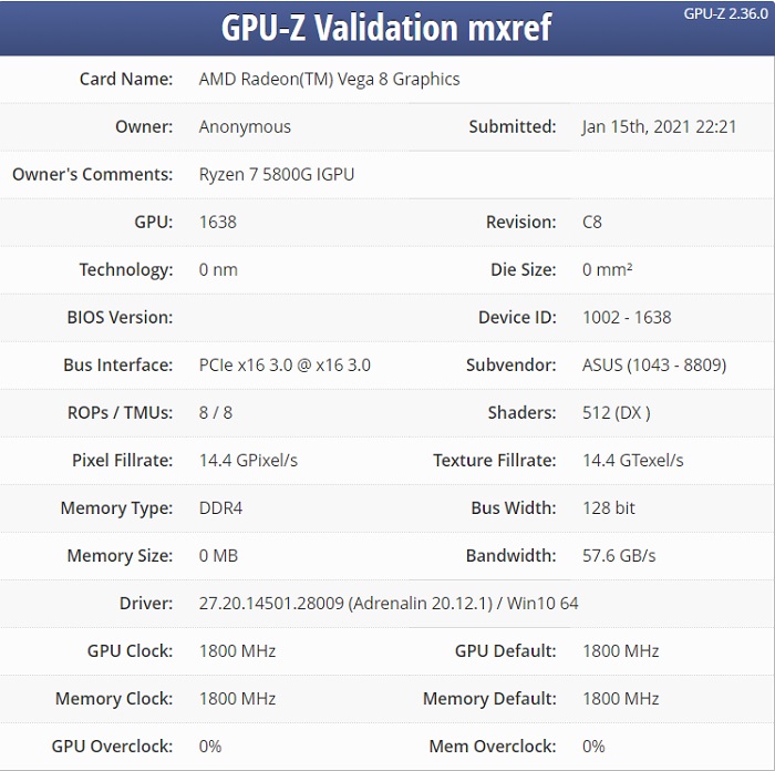 AMD锐龙7-5800G APU曝光：八核Zen 3架构，增强型Vega核显_百科TA说
