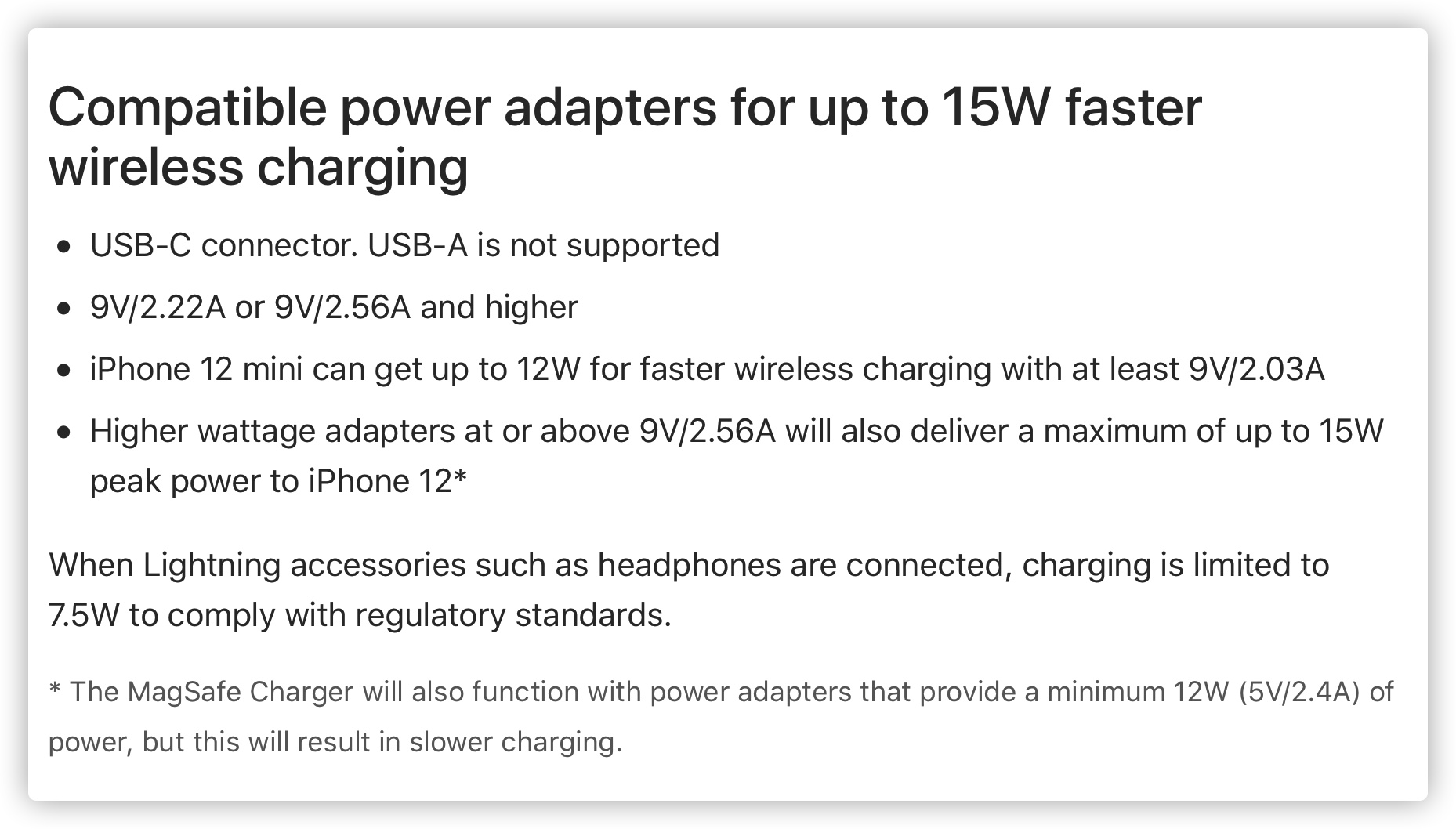 iPhone 12 mini 最高仅支持 12W 的 MagSafe 无线充电_百科TA说