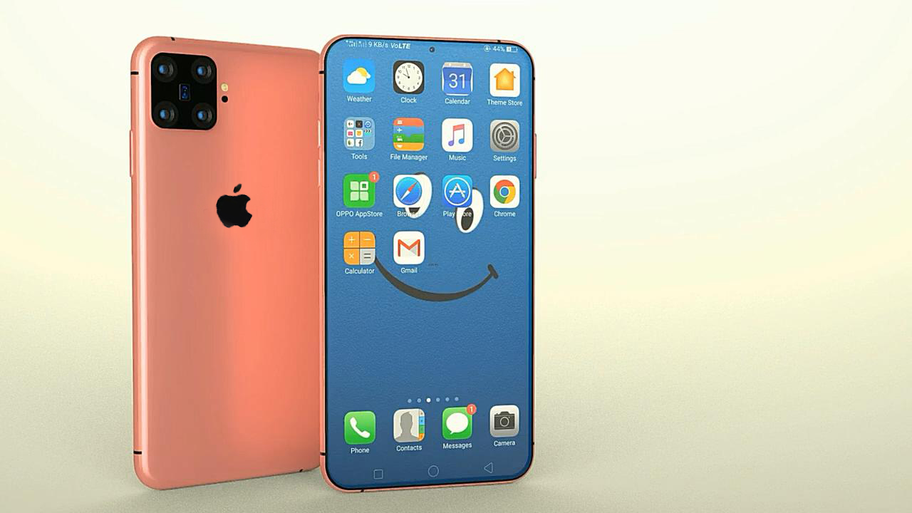 iPhone12概念图：无刘海打孔屏浴霸5镜头 回归指纹解锁是最大惊喜_百科TA说