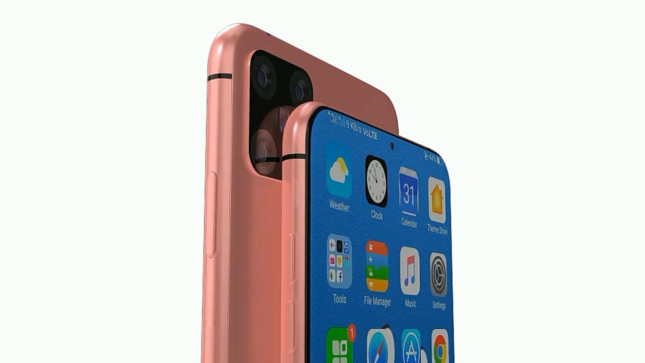 iPhone12概念图：无刘海打孔屏浴霸5镜头 回归指纹解锁是最大惊喜_百科TA说