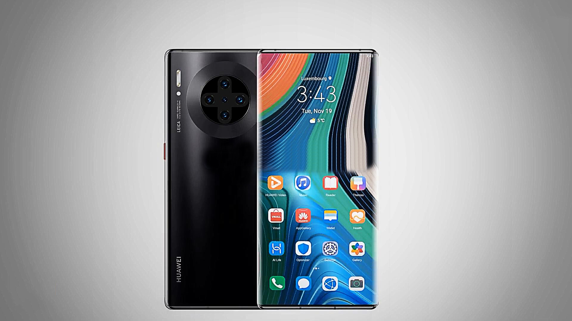 华为Mate40Pro概念图：无黑边瀑布真全面屏 或首发鸿蒙系统_百科TA说