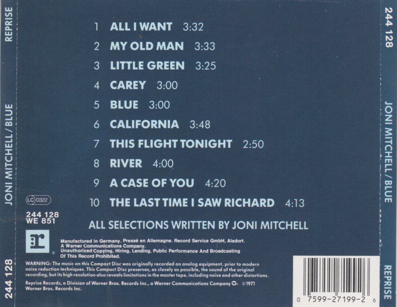 Blue（1971年琼妮·米歇尔发行的专辑）_百度百科