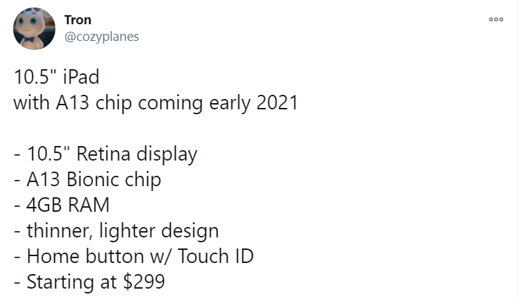 A13+4GB+全贴合屏，iPad 2021突然曝光，该和Air3说再见了！_百科TA说