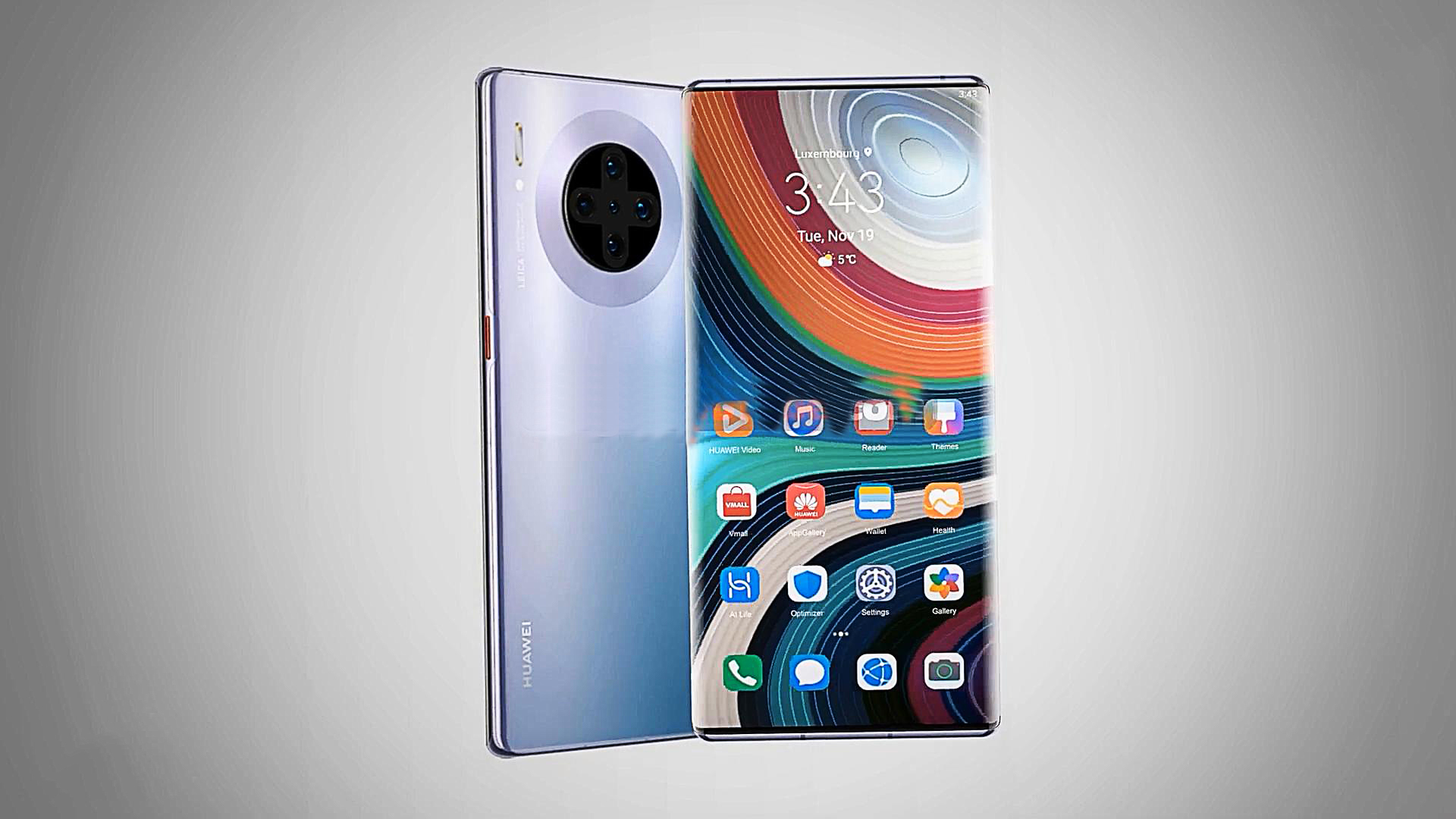 华为Mate40Pro概念图：无黑边瀑布真全面屏 或首发鸿蒙系统_百科TA说