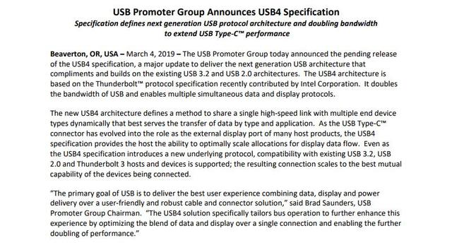 USB4产品将于2020年底上市：最高传输速度可达40 Gbps_百科TA说