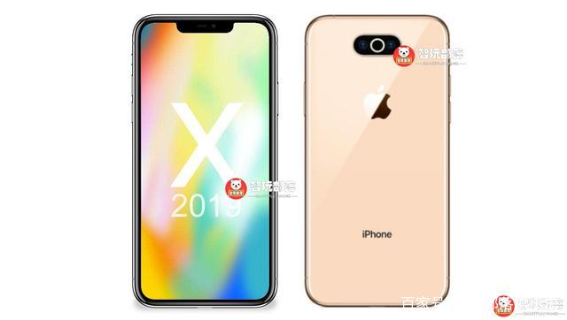 iPhoneX 2019渲染图曝光：刘海变小，后置横排三摄+环形闪光灯_百科TA说