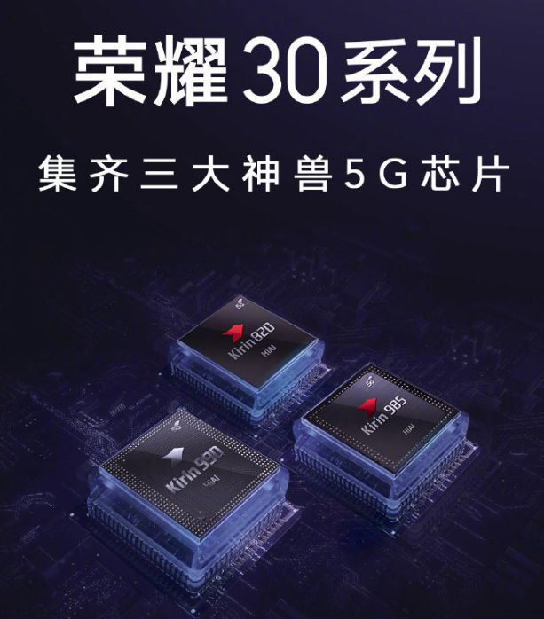 集齐三大神兽5G芯片 荣耀30系列将首发麒麟985处理器_百科TA说