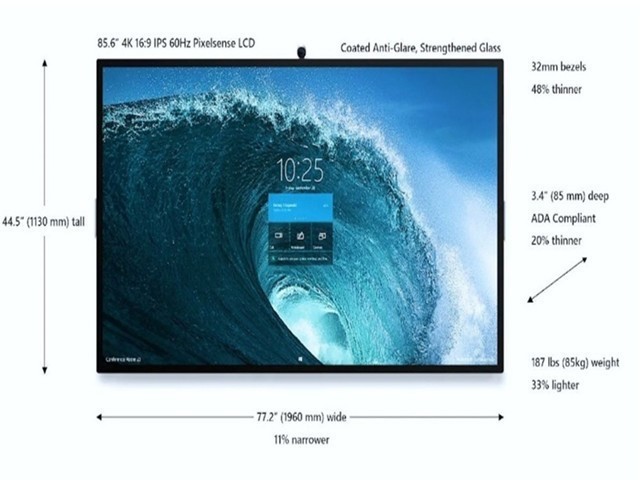 85英寸版微软Surface Hub曝光 或将在今年推出_百科TA说