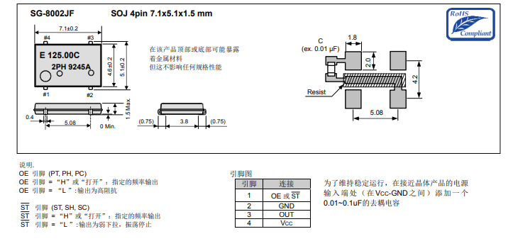 适用于便携式可穿戴设备的7151有源晶振SG-8002JF_百科TA说
