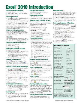 Microsoft Excel 2010 Introduction Quick Reference Guide_百度百科