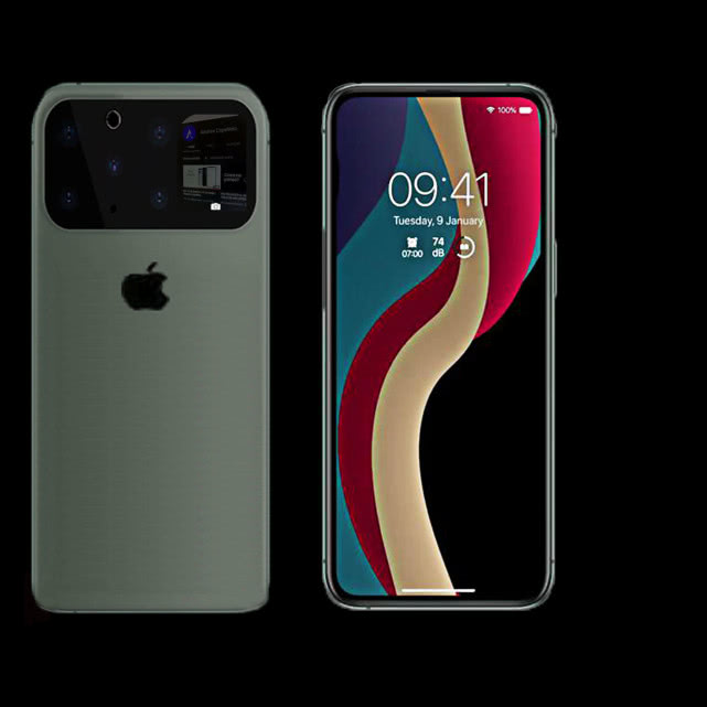 iPhone12概念图：双屏5摄砍掉物理键和刘海 苹果新功能不再挤牙膏_百科TA说