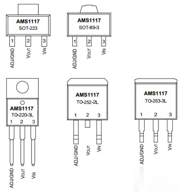 AMS1117系列稳压器特性及引脚接线图解_百科TA说