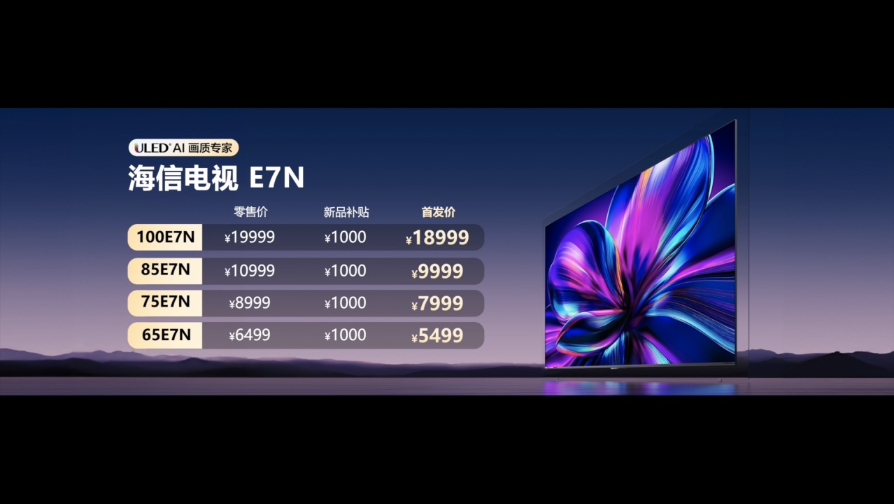 6499元起！海信AI电视E7N发布，如何用AI打造画质标杆？_百科TA说