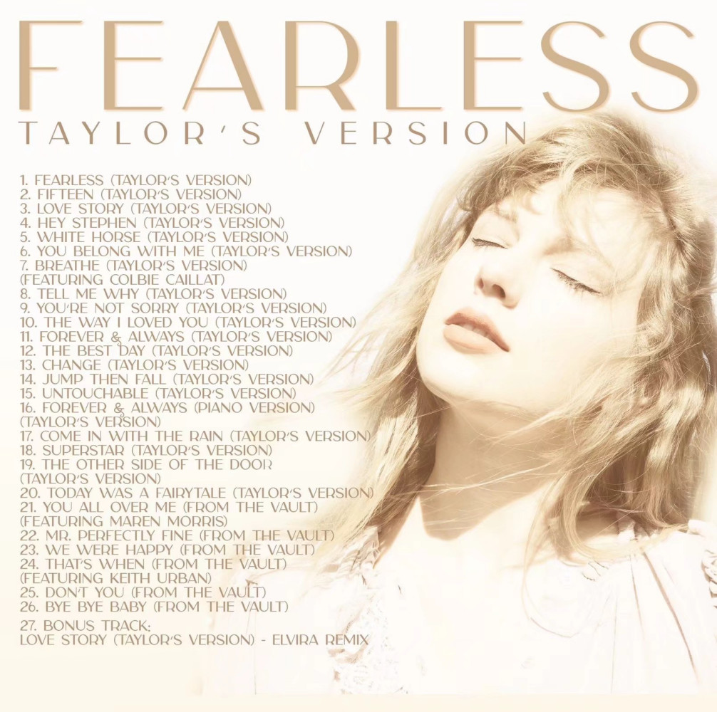 Fearless (Taylor's Version)（2021年泰勒·斯威夫特发行的音乐专辑）_百度百科