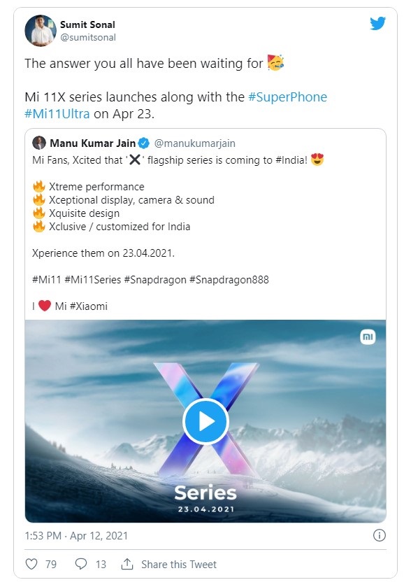 小米11X系列将于4月23日在印度发布：本质上或为Redmi K40_百科TA说
