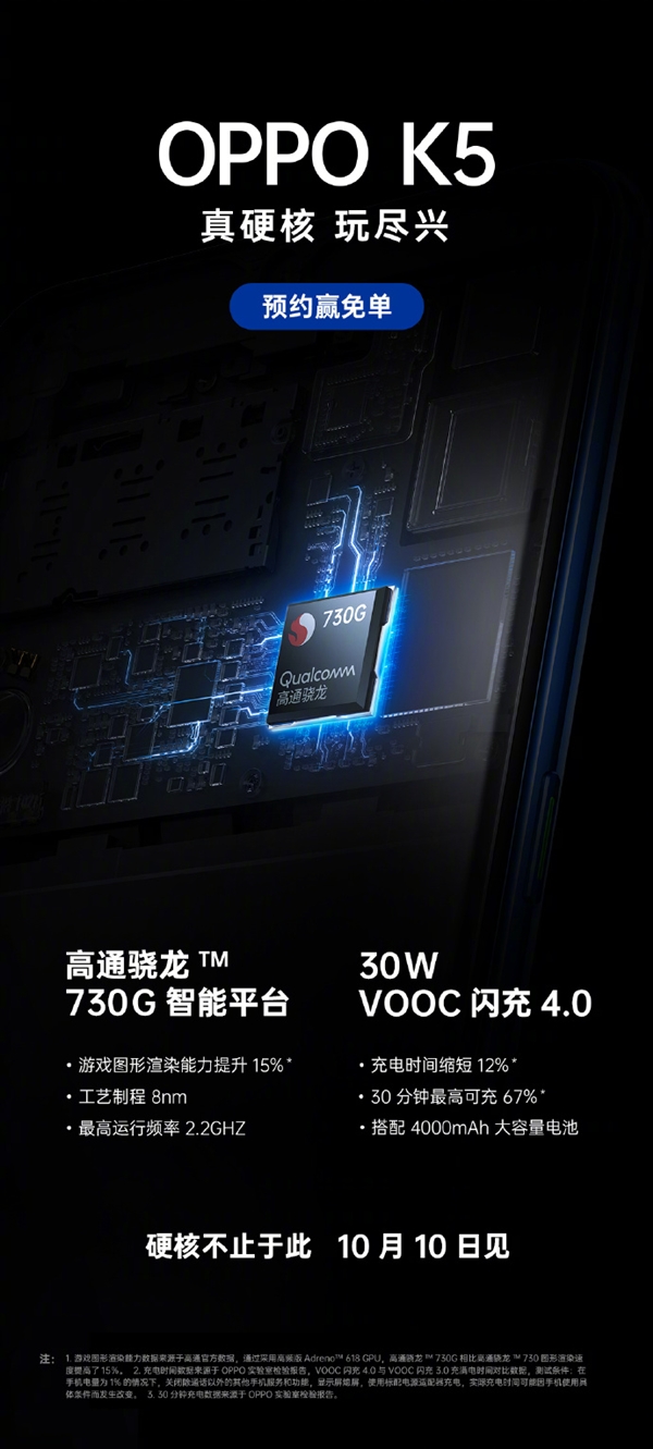 OPPO K5官方爆料：骁龙730G+VOOC闪充 4.0_百科TA说