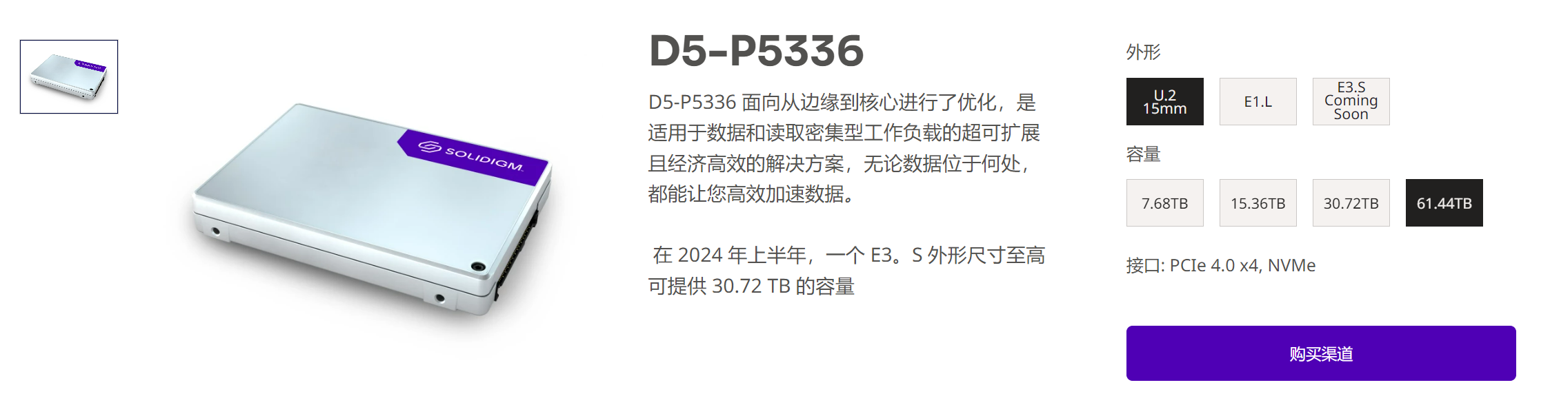 全球最大固态硬盘开启预售：61TB容量，价格超26000元！_百科TA说