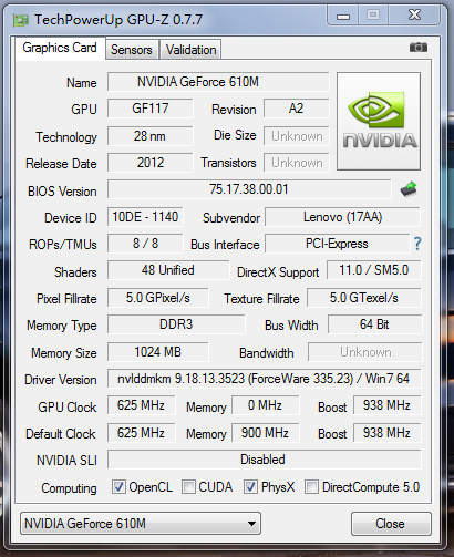 Geforce GT 610m_百度百科