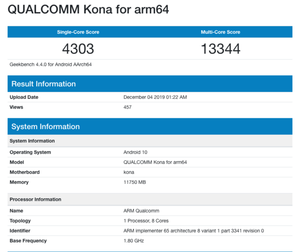 新晋旗舰机标配 骁龙865移动平台跑分亮相GeekBench_百科TA说