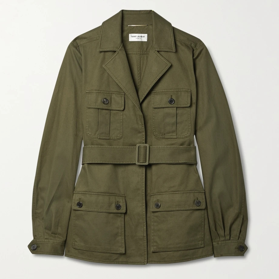 Saharienne配腰带棉质苎麻混纺斜纹布夹克_百度百科